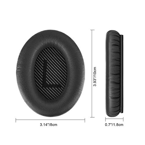 ELZO Headphones Replacement Pads for Bose, Professional Ear Pads for Bose Headphones QC2/QC15/QC25/QC35/QC35II/QC45/AE2/AE2i/AE2w/SoundTrure/SoundLink Complete with 2 Install Stick(Black)…