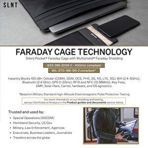 SLNT Lock Out Tag Out Locking Cell Phone Faraday Sleeve with Silent Pocket - Waterproof Nylon, Loto Signal Blocking Device Shielding for Most Phones, Keyfobs - Privacy & Anti-Hacking (Black, Medium)