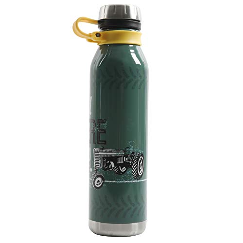 Gibson John Deere Thermal Double Wall Stainless Steel, 22.5oz Original Tractor Bottle, Green