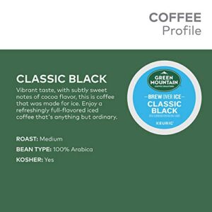 Green Mountain Coffee Roasters Brew Over Ice Classic Black, Single Serve Keurig K-Cup Pods, Medium Roast Iced Coffee, 12 Count