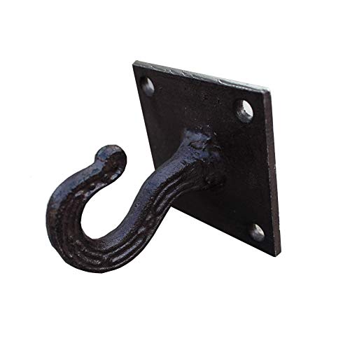 RUN 1 Piece Cast Iron Ceiling Hook Decorative Robe Clothes Wall Hook Hanger, Screws Included