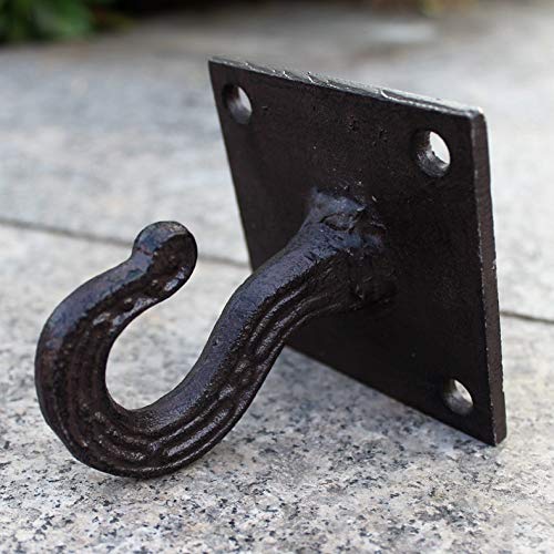 RUN 1 Piece Cast Iron Ceiling Hook Decorative Robe Clothes Wall Hook Hanger, Screws Included