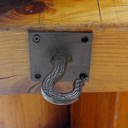 RUN 1 Piece Cast Iron Ceiling Hook Decorative Robe Clothes Wall Hook Hanger, Screws Included