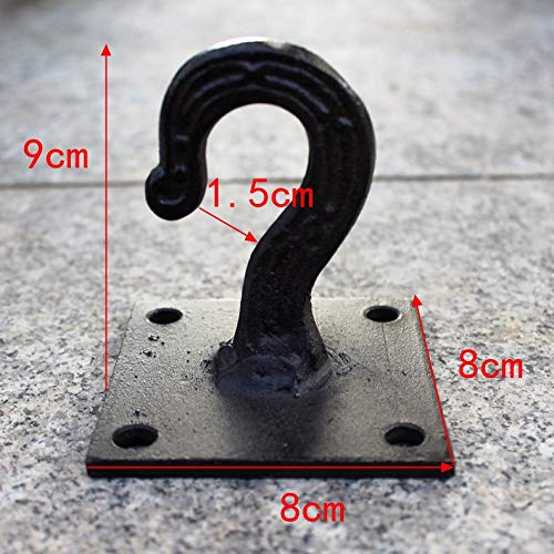 RUN 1 Piece Cast Iron Ceiling Hook Decorative Robe Clothes Wall Hook Hanger, Screws Included