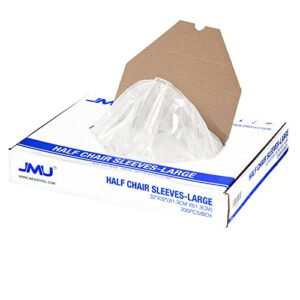 JMU Dental Half Chair Cover, Disposable Clear Plastic Sleeve Protector, Large 32" x 32", Box of 200