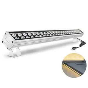 rsn led 48w wall washer light, 39.4in wall washer linear light 3000k warm white, super bright 4800lm outdoor wall washer led light with us 3-plug ip65 waterproof suitable for garden, bridge