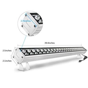 RSN LED 48W Wall Washer Light, 39.4in Wall Washer Linear Light 3000K Warm White, Super Bright 4800lm Outdoor Wall Washer led Light with US 3-Plug IP65 Waterproof Suitable for Garden, Bridge