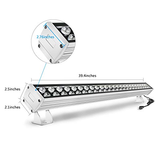 RSN LED 48W Wall Washer Light, 39.4in Wall Washer Linear Light 3000K Warm White, Super Bright 4800lm Outdoor Wall Washer led Light with US 3-Plug IP65 Waterproof Suitable for Garden, Bridge