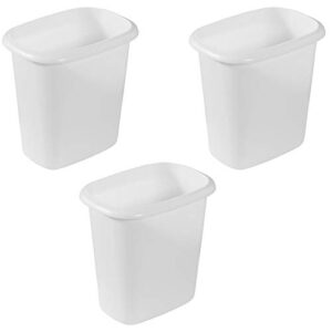 rubbermaid 6 quart bedroom, bathroom, and office wastebasket trash can (3 pack)