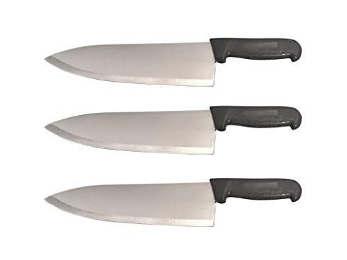 Cozzini Cutlery Imports Set of 3-10” Chef Knives Cook French Stainless Steel (Black)