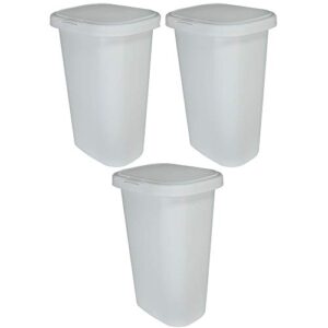 rubbermaid 13 gallon rectangular spring-top lid wastebasket trash can (3 pack)