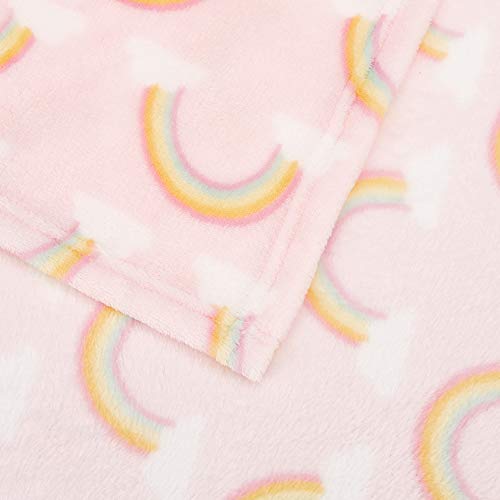 Amazon Basics Kids Unicorns & Rainbows Patterned Throw Blanket with Stuffed Animal Unicorn