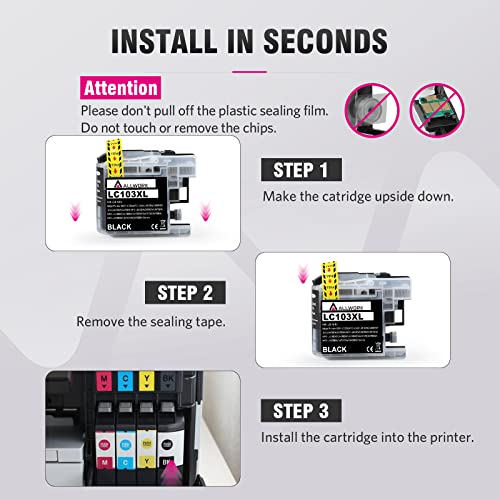 ALLWORK Compatible LC103XL LC101XL Ink Cartridge Replacement for Brother LC103 LC101 for Brother MFC J285DW J450DW J470DW J870DW J875DW J4510DW J4610DW J4710DW J6520DW J6720DW J6920DW (10 Color Packs)