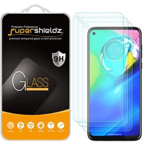 supershieldz (3 pack) designed for motorola moto g power (2020) tempered glass screen protector, anti scratch, bubble free