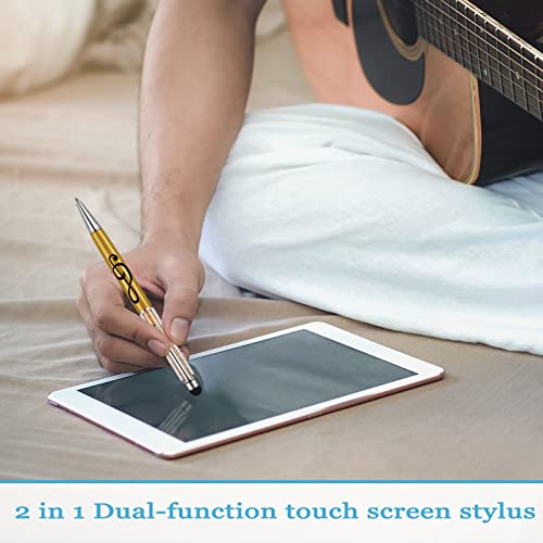 Stylus Music Pen Crystal Ballpoint Pens Retractable Touch Screen Pens Capacitive Diamond Writing Pens Music Note Ballpoint Pen 2-in-1 for Capacitive Touch Screen Devices (Bright Colors)