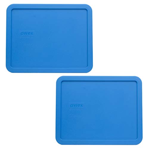 Pyrex 7212-PC Marine Blue Plastic Rectangle Replacement Storage Lid, Made in USA - 2 Pack