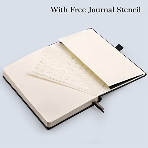 RETTACY Dotted Notebook - A5 Dotted Grid Journal with 256 Pages,120gsm Thick Paper,8 Perforated Pages,Smooth PU Leather,Inner Pocket,5.75'' × 8.38''