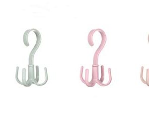 WOIWO 4 PCS Creative Rotary Gook Four-Claw Multi-Function Hook Nail Free Plastic Tie Hook for Storage and Hanging