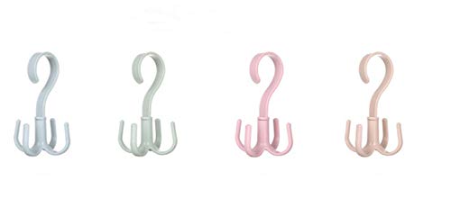 WOIWO 4 PCS Creative Rotary Gook Four-Claw Multi-Function Hook Nail Free Plastic Tie Hook for Storage and Hanging