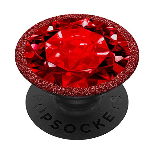 July Ruby Red Birth Month Design PopSockets Swappable PopGrip