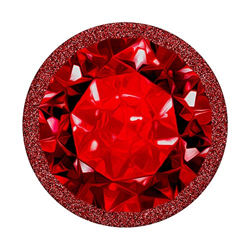 July Ruby Red Birth Month Design PopSockets Swappable PopGrip