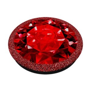 July Ruby Red Birth Month Design PopSockets Swappable PopGrip