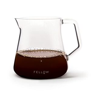 fellow mighty small glass carafe - manual pour over coffee beaker and tea steeper, borosilicate glass decanter, 16.9 oz clear container