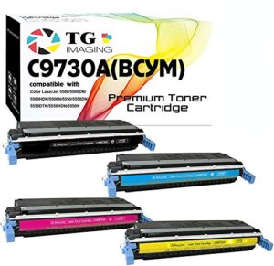 tg imaging (4-pack) 645a compatible replacement for hp c9730a toner cartridge b-c-y-m for hp laser-jet 5500n 5500dn 5500dtn 5550n 5550dn 5550dtn printer (c9730a/9731a/9732a/9733a)