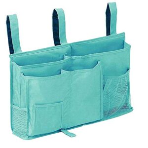 difflife bedside storage organizer, 8 pockets hanging storage bag organizer holder,2019 bedside caddy for bunk dorm rooms & hospital bed rails（green） (yunda118)