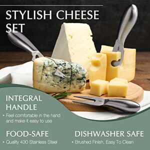 Soulhand 7-Piece Cheese Knife Set – Mini Stainless Steel Cheese Knives, Spreader, Forks for Hard, Soft and Creamy Cheese, Essential Short Handle Cheese Knives Set with Gift Box