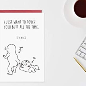 Cute Anniversary Card,Romantic Card,Funny Touch My Butt Love Cards,Naughty Card for Her BF GF