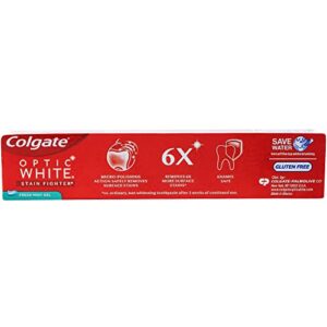 Colgate Toothpaste Optic White Stain Fighter Clean Mint Paste 2.0 Ounce - 6 pack