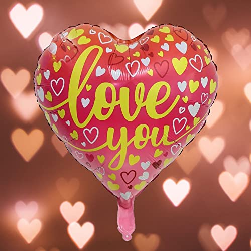 Creaides 20 Pcs Love Heart Balloons Aluminum Mylar Helium Foil 18 Inch I Love You Balloons for Romantic Wedding Mother's Day Engagement Anniversary Party Suppliers