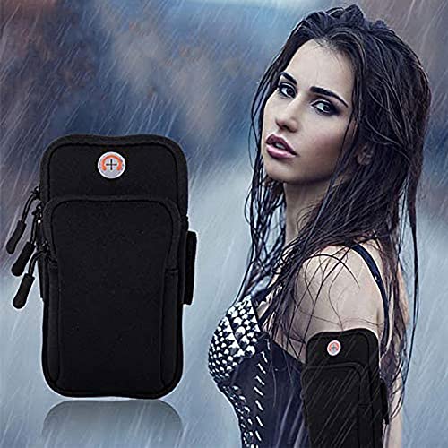 MOVOYEE 2Pack Phone Armband for Running,Cell Phone Holder Arm Band Case for iPhone 13 12 11 Pro Max Xs Max Xr X 8 7 6S 6 Plus SE/Galaxy S21 S20 Note 10,Waterproof iPhone Armband,Black Arm Band Sleeve