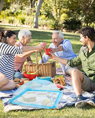 Comforer Food Cover Mesh Food Tent, 17 Inches, Nylon Covers, Pop-Up Umbrella Screen Tents, Collapsible and Reusable Patio Bug Net for BBQ, Picnics, Parties, Camping, Outdoor - 6 Colors