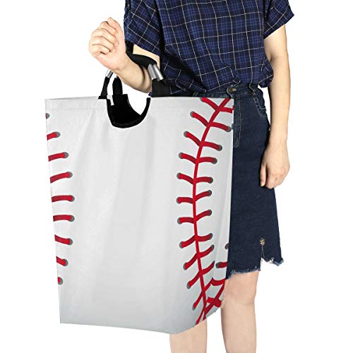 Collapsible Laundry Basket Baseball Sport Theme Laundry Hamper Large Cloth Hamper Laundry Organizer Holder with Handle