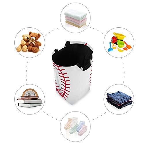 Collapsible Laundry Basket Baseball Sport Theme Laundry Hamper Large Cloth Hamper Laundry Organizer Holder with Handle