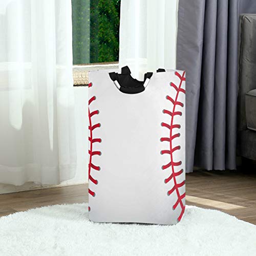 Collapsible Laundry Basket Baseball Sport Theme Laundry Hamper Large Cloth Hamper Laundry Organizer Holder with Handle