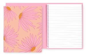 kate spade new york concealed spiral notebook with 112 lined pages, pacific petals