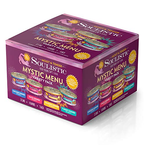 Soulistic Moist & Tender Mystic Menu Variety Pack Wet Cat Food, 5.5 oz, Count of 12