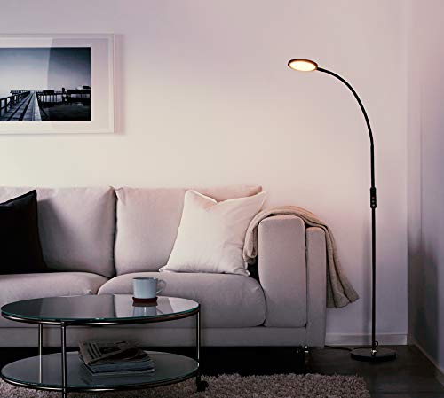 Brightech Vista LED Floor Lamp, Tall Lamp with Remote Control & Adjustable Gooseneck for Bedrooms, Lamp for Living Rooms & Offices, Modern Standing Lamp with 25 Light Colors & Dimming Options