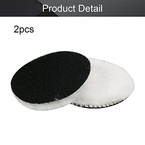 Utoolmart 4" Wool Polishing Pad Hook and Loop Buffing Wheel for Car Auto Orbital Polisher Buffer 2Pcs