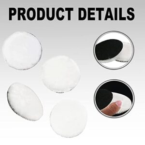 Utoolmart 4" Wool Polishing Pad Hook and Loop Buffing Wheel for Car Auto Orbital Polisher Buffer 2Pcs