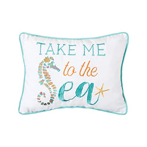 C&F Home Take Me to The Sea Embroidered Throw Pillow 12 x 16 Blue