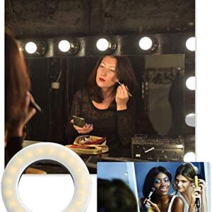 XINBAOHONG Selfie Ring Light Rechargeable Portable Clip-on Selfie Fill Light with 40 LED for Smart Phone Photography, Camera Video, Girl Makes up