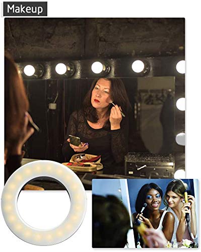 XINBAOHONG Selfie Ring Light Rechargeable Portable Clip-on Selfie Fill Light with 40 LED for Smart Phone Photography, Camera Video, Girl Makes up