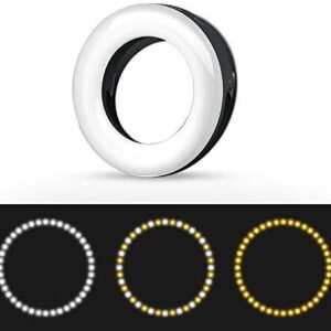 XINBAOHONG Selfie Ring Light Rechargeable Portable Clip-on Selfie Fill Light with 40 LED for Smart Phone Photography, Camera Video, Girl Makes up