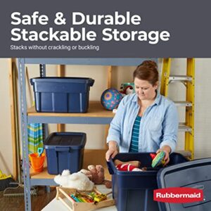 Rubbermaid Roughneck️ Storage Totes 14 Gal, Durable Stackable Storage Containers, Great for Dry Food Storage, Clothing, Camping Gear and More, 6-Pack