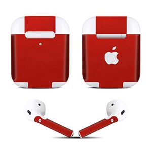 IPG for AirPods 1-2 Stickers Wraps Adhesive Decal Skin for case and Ear Pieces Protective and Decorative Set (Red Pearl)