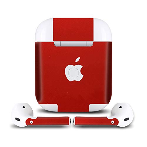 IPG for AirPods 1-2 Stickers Wraps Adhesive Decal Skin for case and Ear Pieces Protective and Decorative Set (Red Pearl)